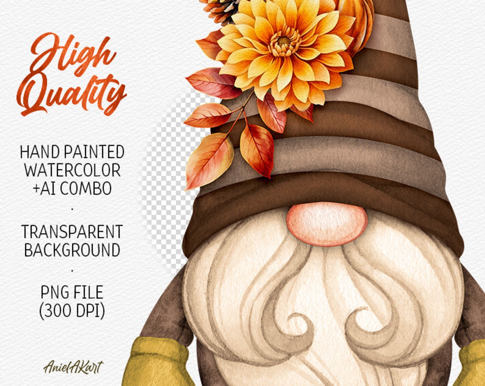 Fall Gnomes PNG Sublimation Design Watercolor Fall PNG Autumn PNG ...