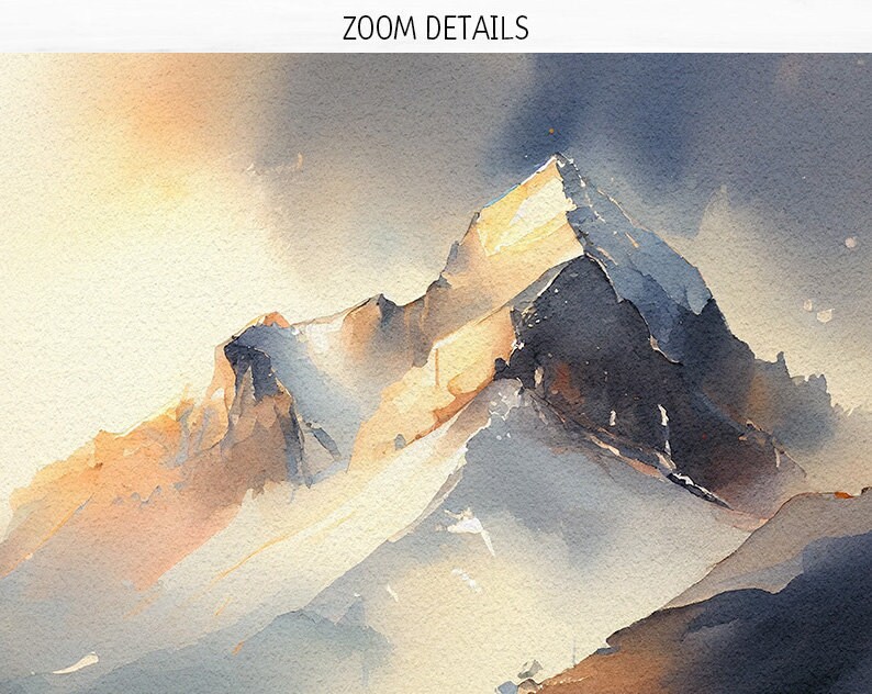 Watercolor Epic Mountains Digital Paper Pack Landscape Printable ...