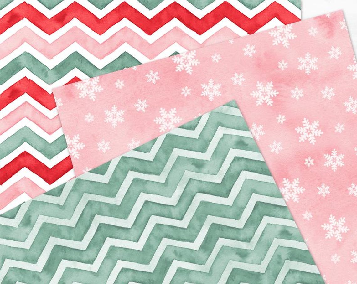 Christmas Seamless Pattern Watercolor Digital Paper Pack Polka Dot ...