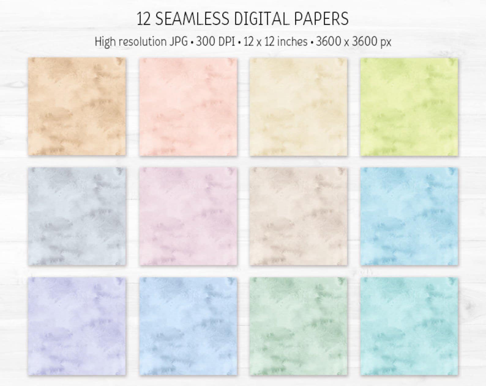 Neutral Watercolor Digital Paper Pack Pastel Bohemian Hues - Etsy
