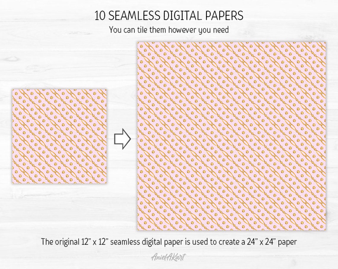 Gold Pink Seamless Pattern Watercolor Polka Dot Digital Paper | Etsy