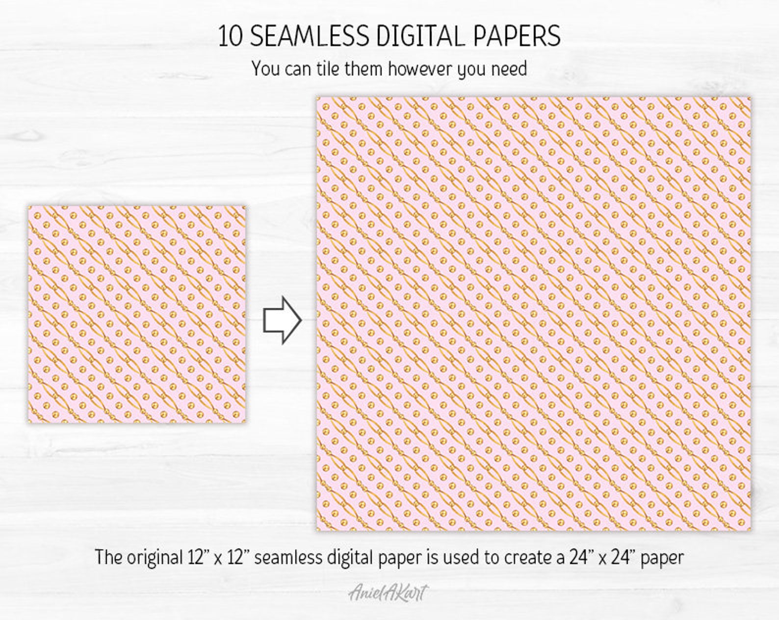 Gold Pink Seamless Pattern Watercolor Polka Dot Digital Paper - Etsy