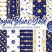 Royal Gold Blue Seamless Pattern Watercolor Polka Dot Digital Paper ...