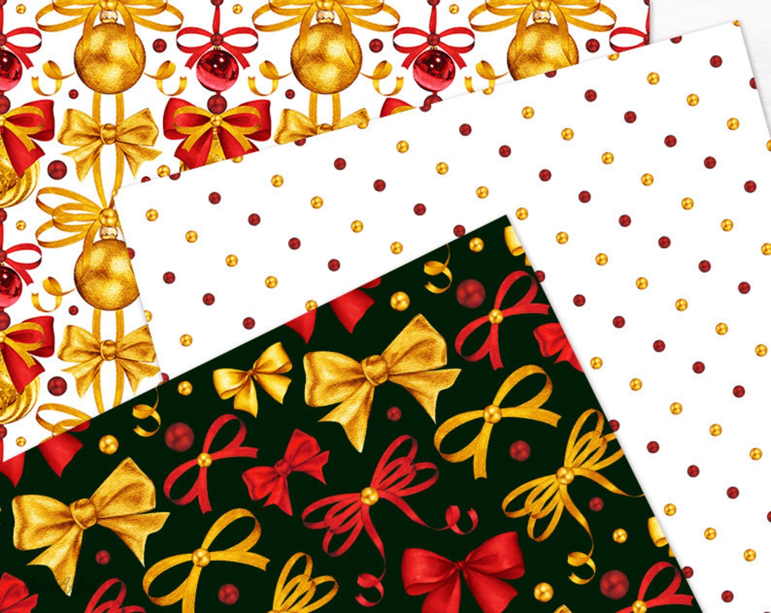 Christmas Watercolor Digital Paper Pack Seamless Pattern - Etsy
