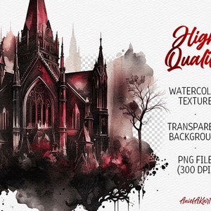 Watercolor Darkest Academia Clipart Pack Dark Academia PNG Gothic ...