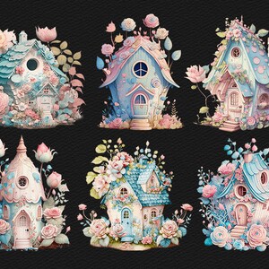 Pastel Fairy House Clipart Watercolor Flower Fairy House PNG ...