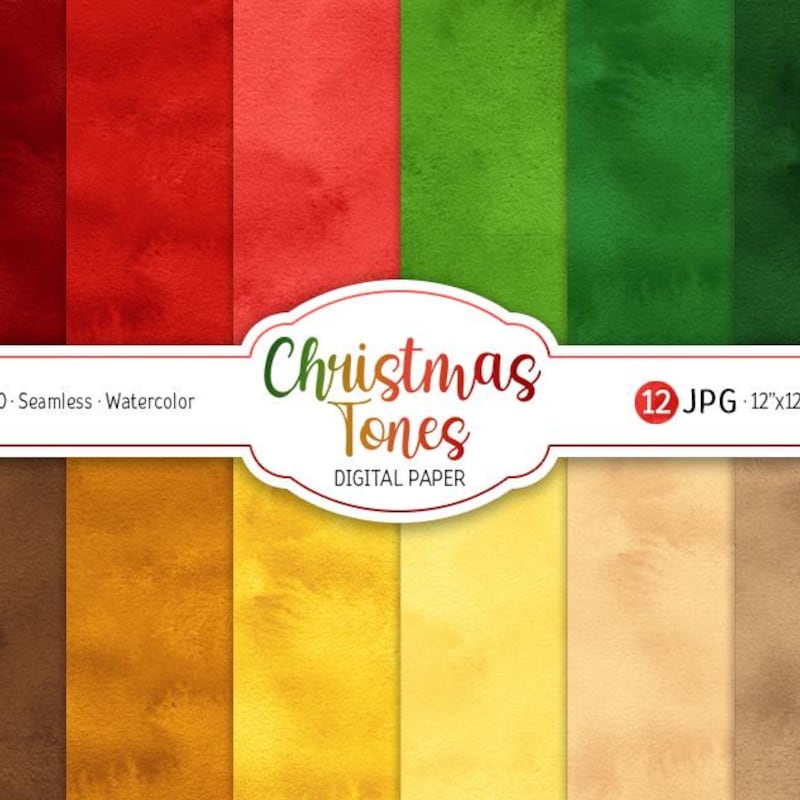 Watercolor Christmas Digital Paper - Etsy