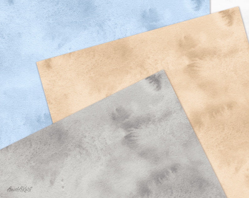 Watercolor Winter Digital Paper Pack Winter Hues Seamless Pattern ...