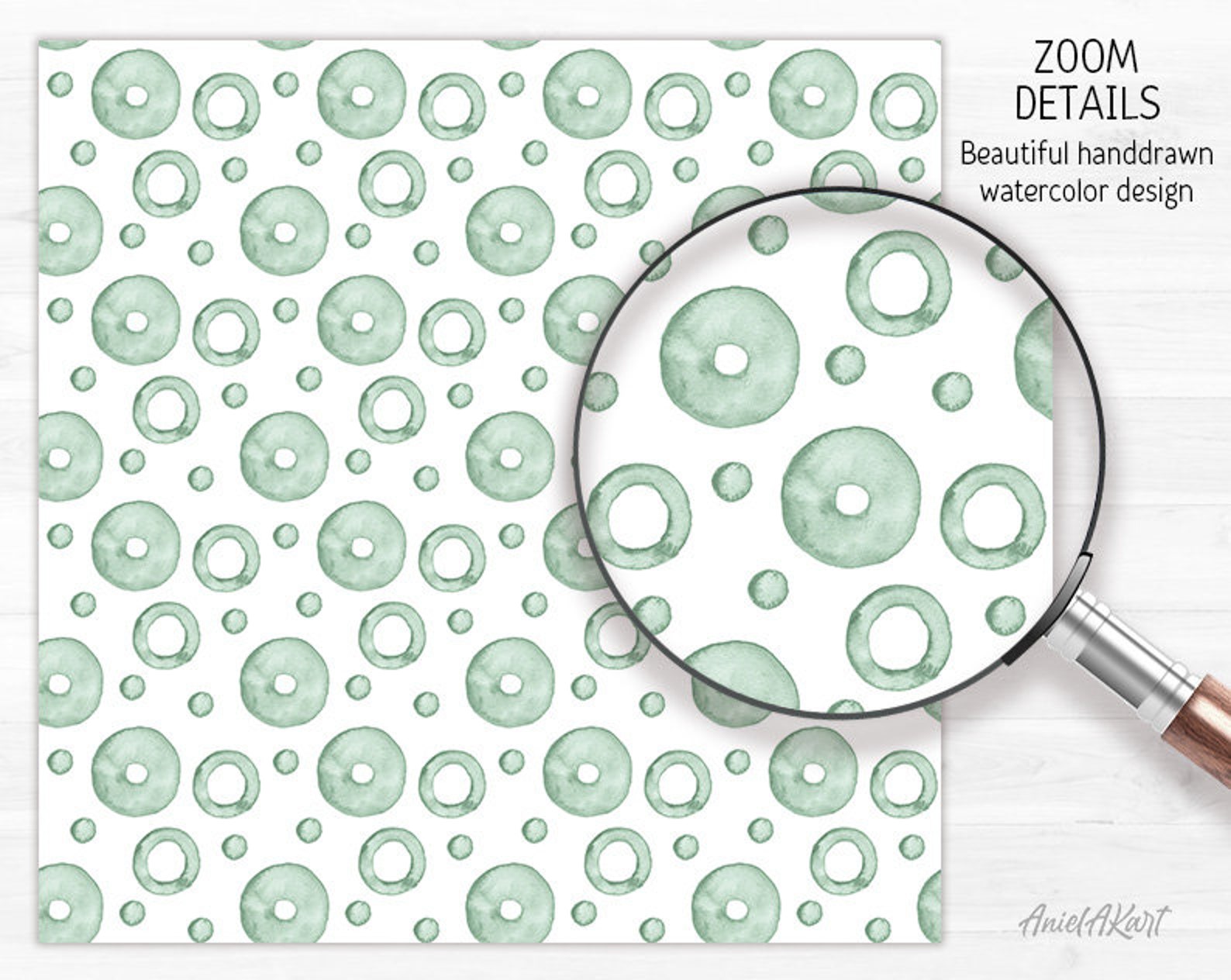Sage Green Seamless Pattern Watercolor Polka Dot Digital Paper | Etsy