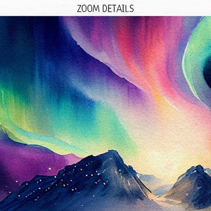 Northern Lights Digital Paper Pack Watercolor Aurora Borealis Printable ...