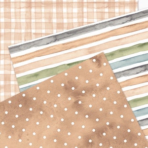 Watercolor Earth Tones Digital Paper Pack Neutral Boho Seamless Pattern ...