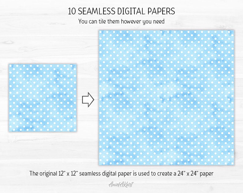 Baby Blue Geometric Pattern Watercolor Seamless Digital Paper - Etsy