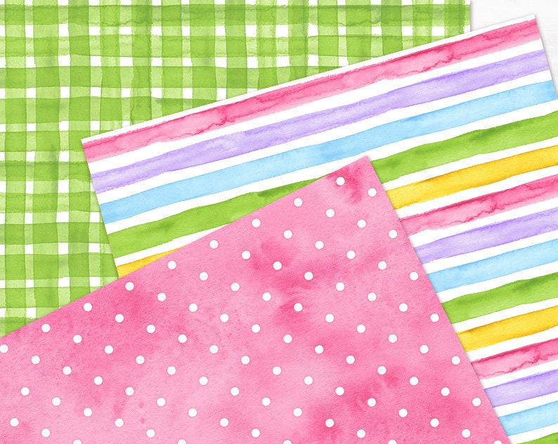 Easter Digital Paper Pack Watercolor Polka Dot Seamless Pattern ...