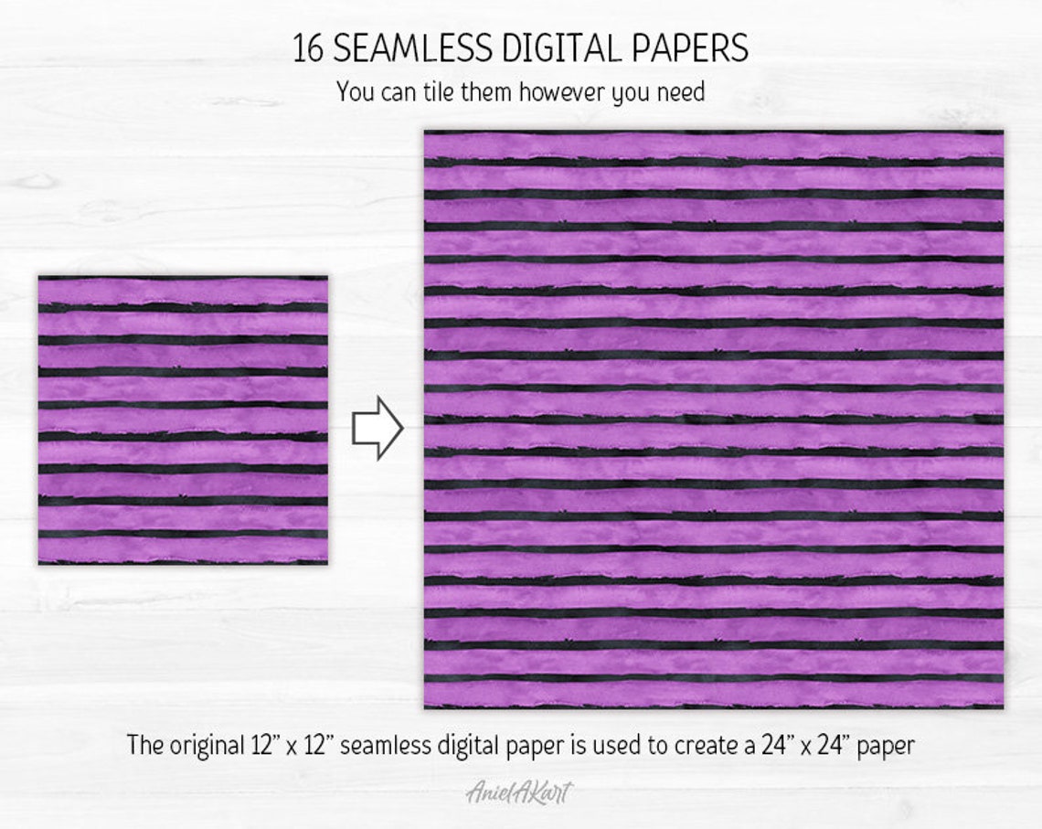 Purple Black Digital Paper Pack Watercolor Polka Dot Seamless Pattern ...