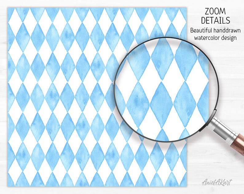 Baby Blue Geometric Pattern Watercolor Seamless Digital Paper - Etsy