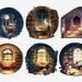 Watercolor Night Reading Nook Clipart Bundle Reading Corner - Etsy
