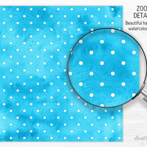 Turquoise Polka Dot Watercolor Background Teal Digital Paper Pack ...