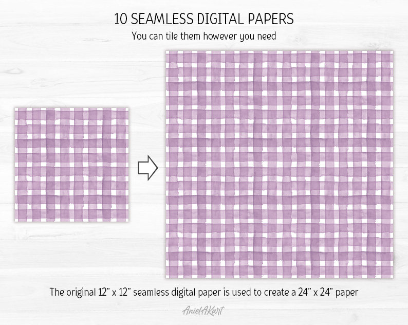 Lilac Purple Seamless Pattern Watercolor Polka Dot Digital | Etsy