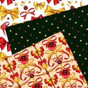 Christmas Watercolor Digital Paper Pack Seamless Pattern Ornaments ...