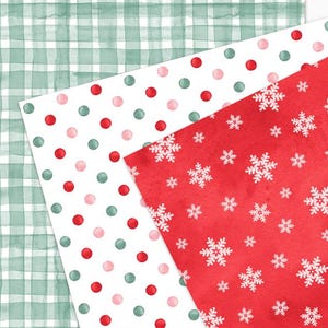Christmas Seamless Pattern Watercolor Digital Paper Pack Polka Dot ...