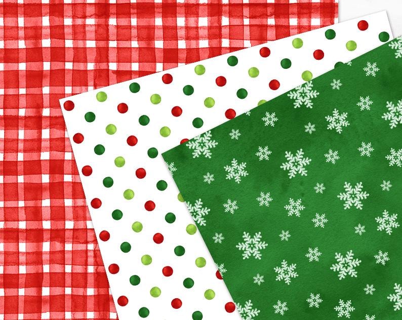 Christmas Digital Paper Pack Watercolor Snowflakes Seamless Pattern ...