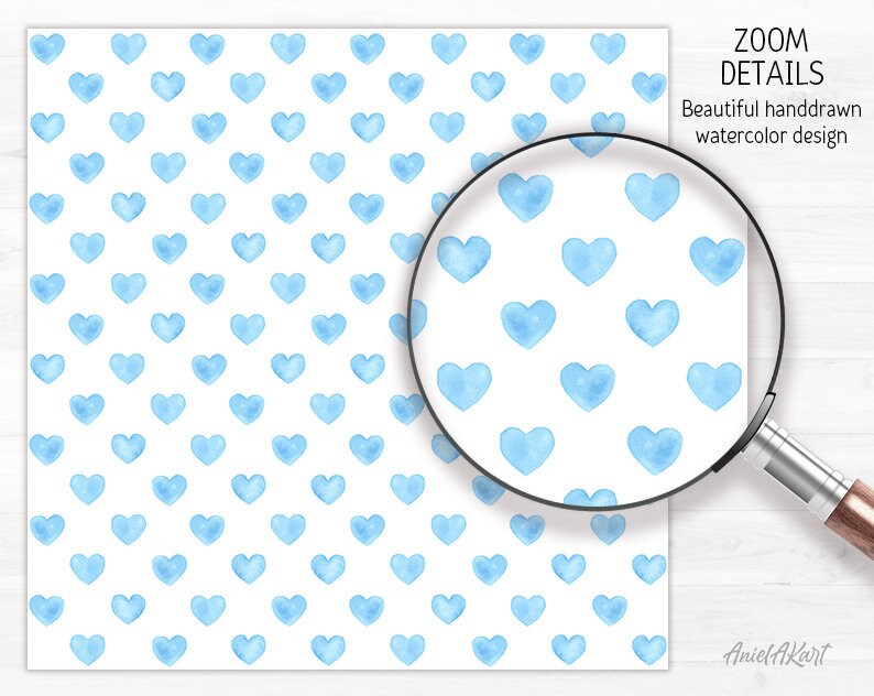 Baby Blue Digital Paper Pack Watercolor Confetti Seamless - Etsy