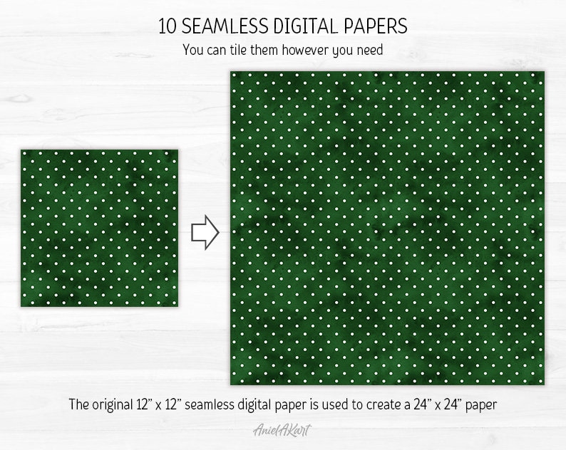 Green Polka Dot Watercolor Background Green Ombre Digital Paper Pack ...