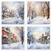 Watercolor Winter Digital Paper Pack Winter Town Printable Scrapbooking ...