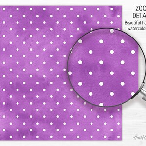 Violet Watercolor Polka Dot Digital Paper Pack Purple Seamless Pattern ...