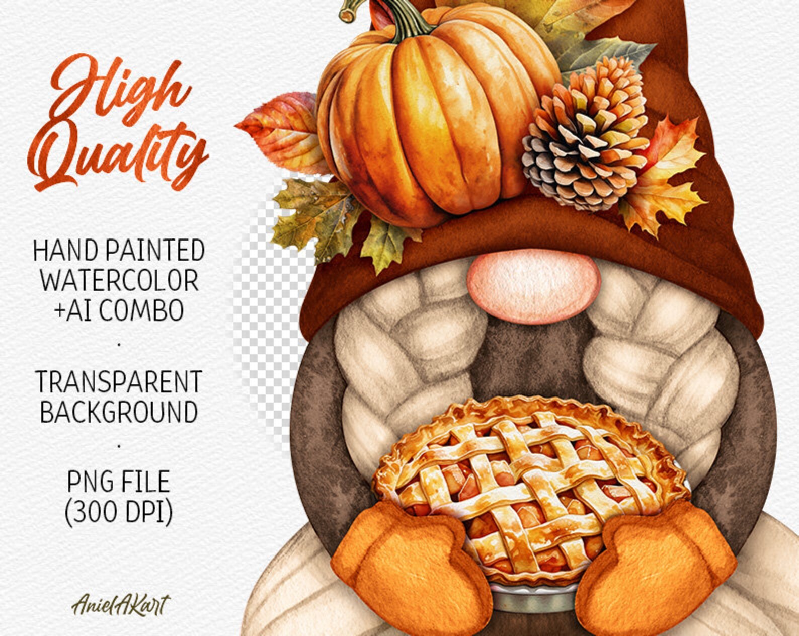 Fall Gnomes PNG Sublimation Design Watercolor Fall PNG Autumn PNG ...