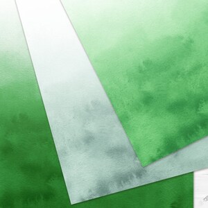 Green Ombre Watercolor Background Green Digital Paper Pack Green Hues ...