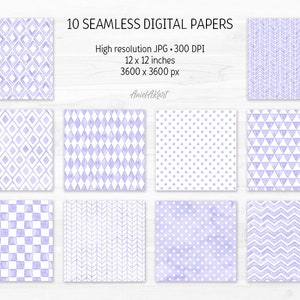 Lavender Purple Geometric Pattern Watercolor Seamless Digital Paper ...