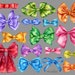 Watercolor Bow Clipart Hand Painted Multicolor Bows Colorful Digital ...