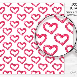 Valentine Day Digital Paper Pack Watercolor Love Seamless Pattern ...