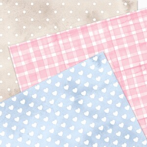 Cute Baby Digital Paper Pack Pastel Seamless Pattern Watercolor Polka ...