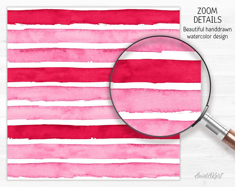 Valentine Digital Paper Pack Watercolor Polka Dot Seamless Pattern ...