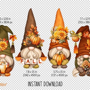 Fall Gnomes PNG Sublimation Design Watercolor Fall PNG Autumn PNG ...
