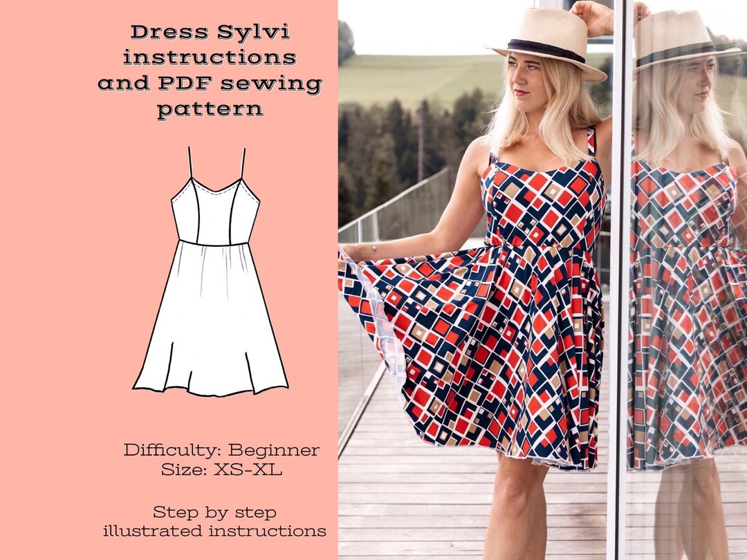Dress Sylvi PDF Sewing Pattern and Instructions (XS-XL) - Etsy