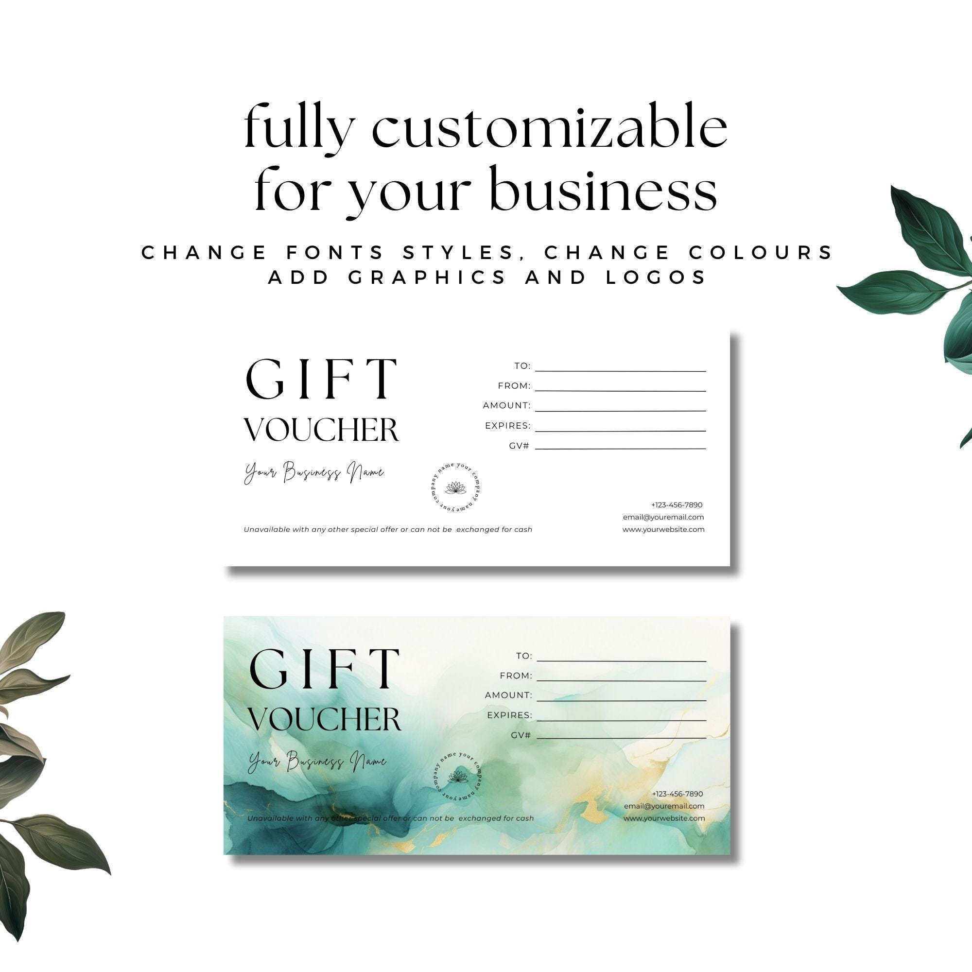 Hair Salon Gift Certificate, Printable Gift Voucher, Editable Gift Card ...