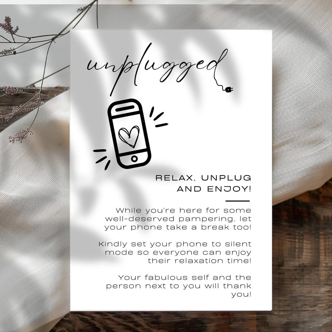 Salon Phone Sign | Printable No Cell Phone Sign | No iPhone Sign ...