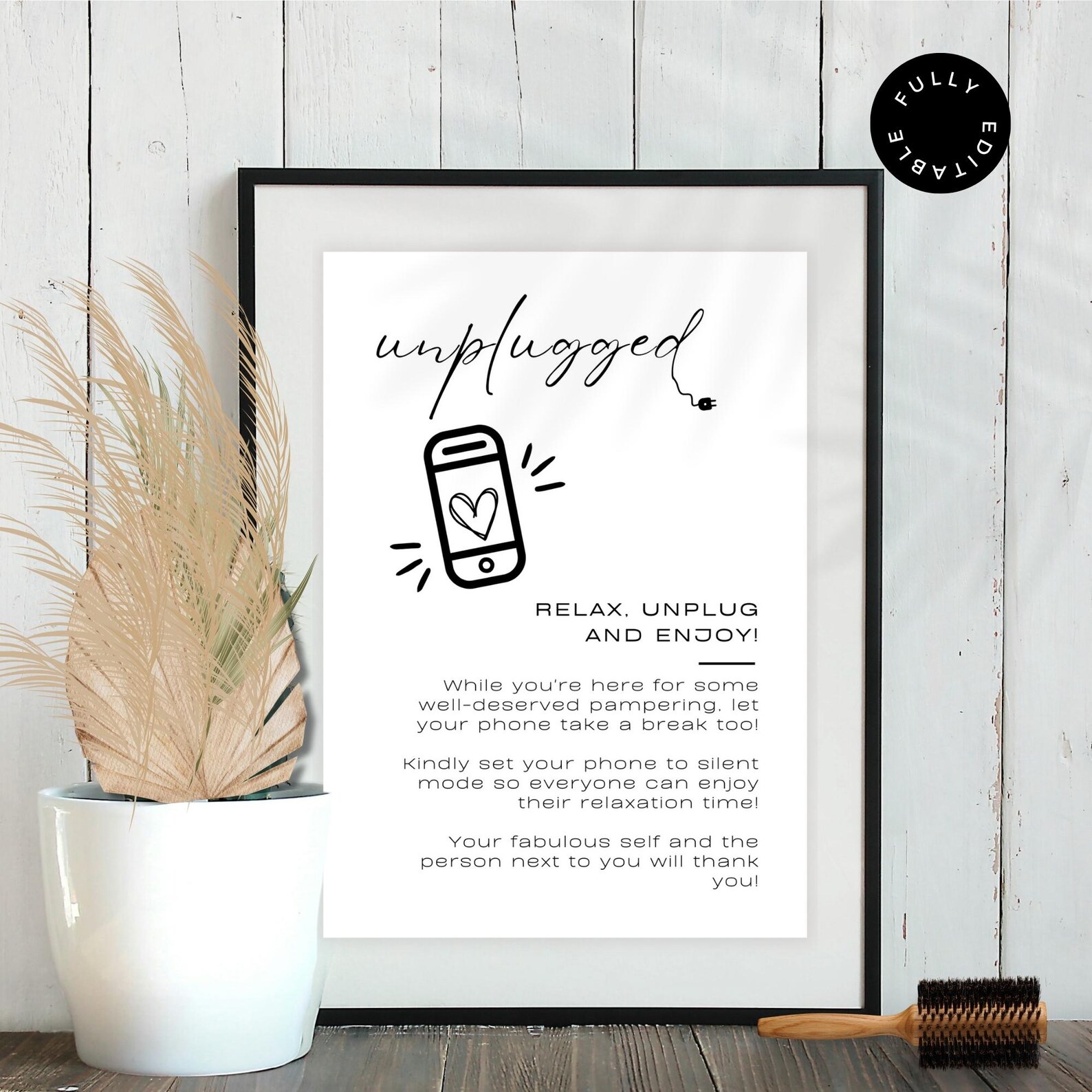 Salon Phone Sign Printable No Cell Phone Sign No iPhone Sign Printable ...