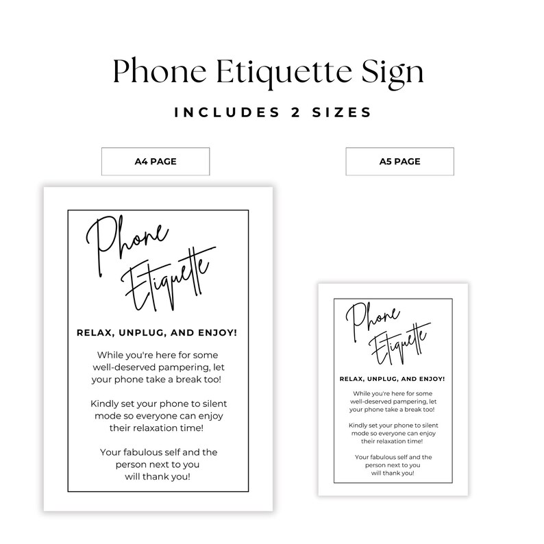 Small Business Sign, Business Signage Template, Phone Etiquette, Salon ...