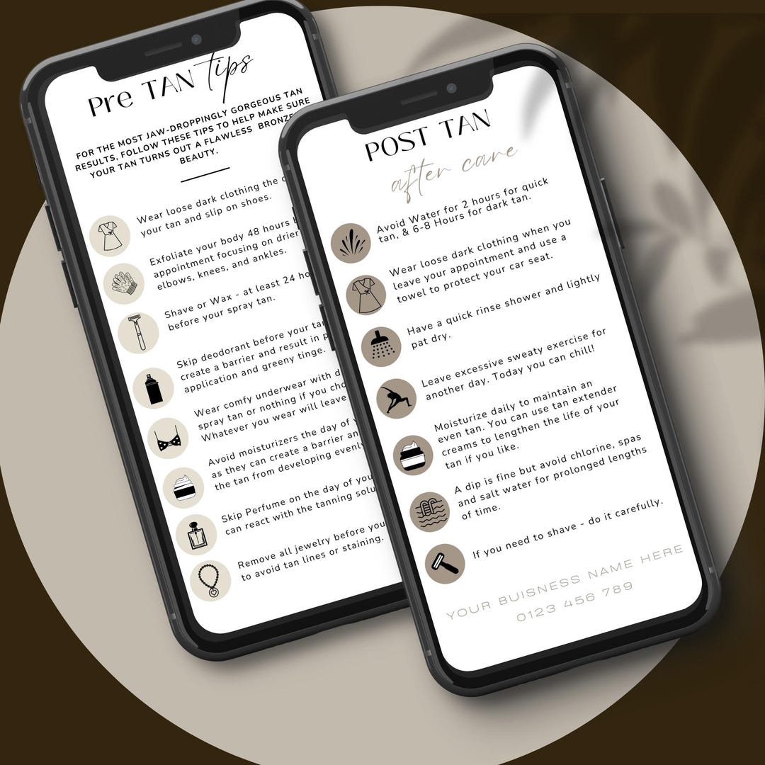 Editable Spray Tan Pre and Post Card Template | Digital Pre and Post ...