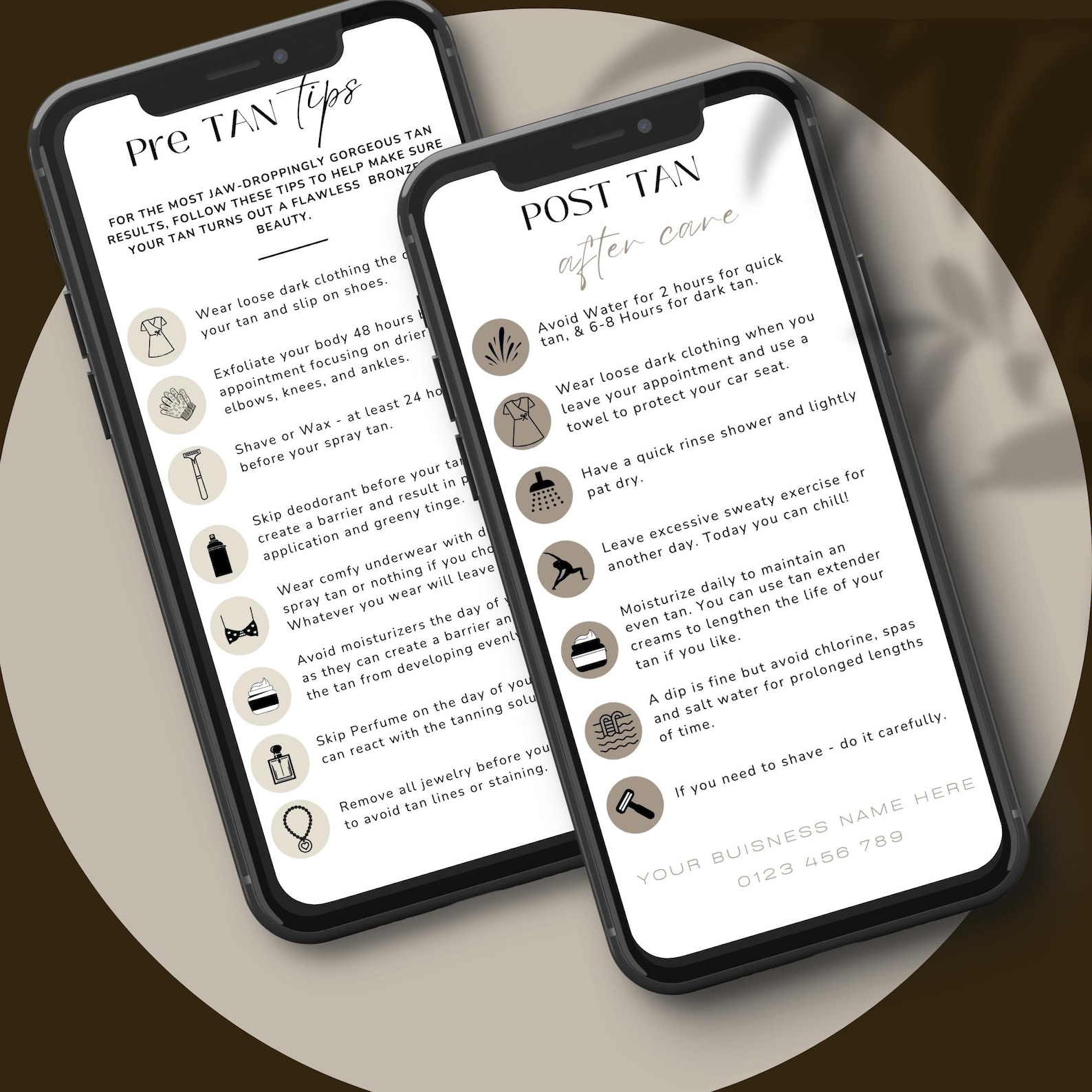 Editable Spray Tan Pre and Post Card Template | Digital Pre and Post ...