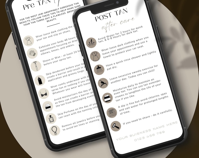 Editable Spray Tan Pre and Post Card Template | Digital Pre and Post ...