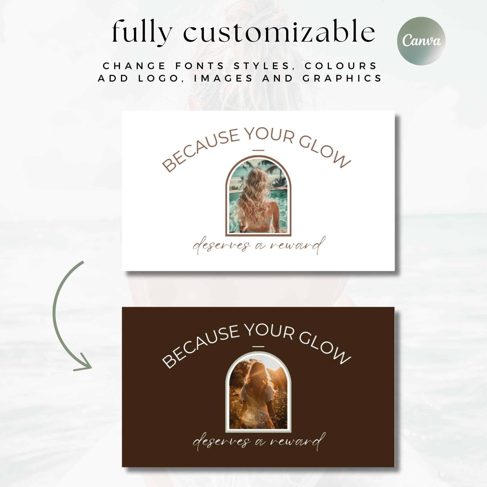 Spray Tan Loyalty Card Design | Editable Template | Beach Themed ...