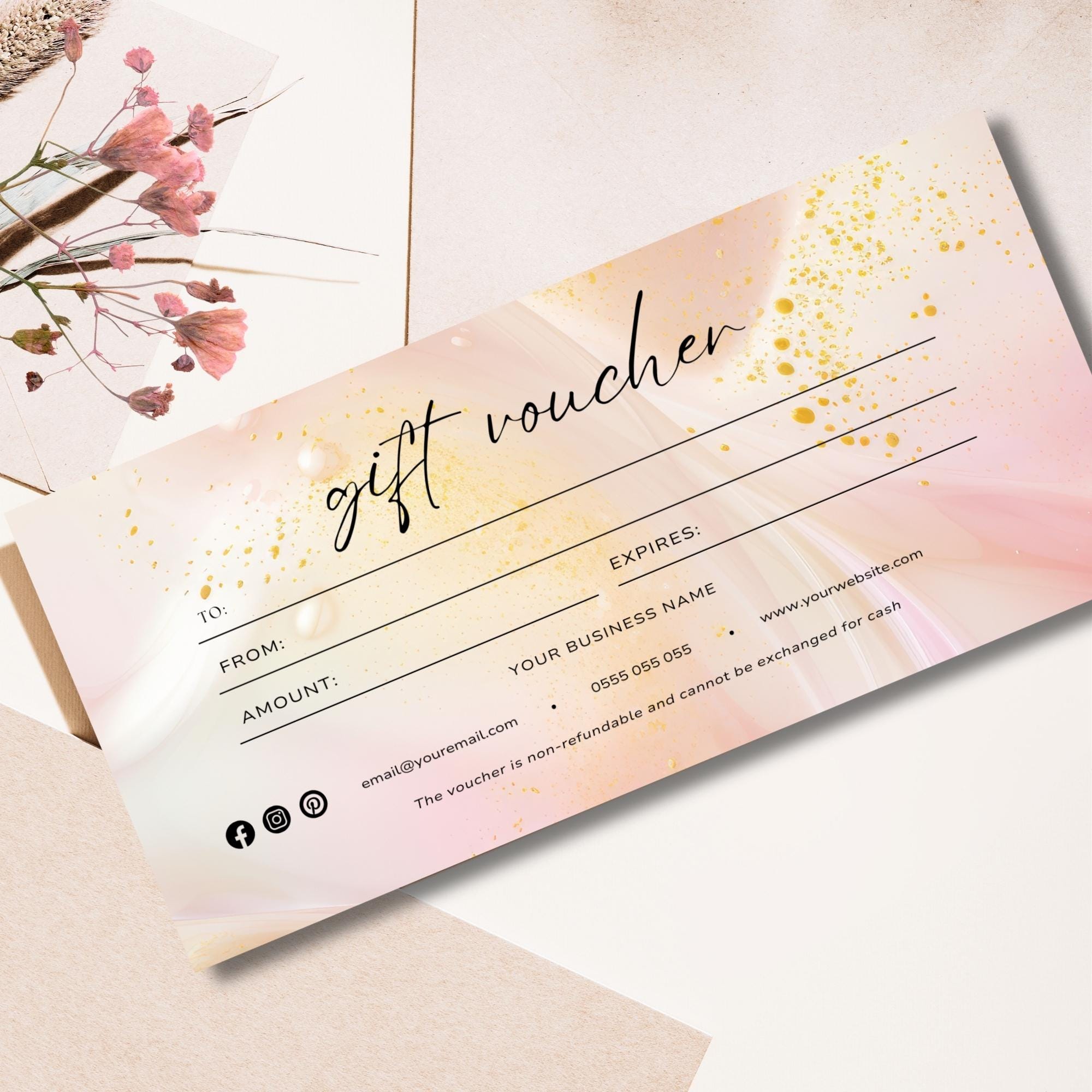 Printable Feminine Gift Card | Canva Template | Feminine Gift ...