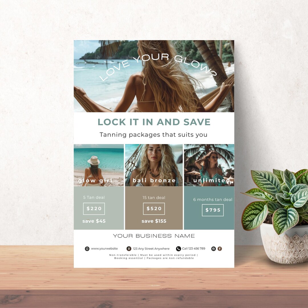 Spray Tan Salon Flyer Template: Customizable Beauty Marketing (digital ...