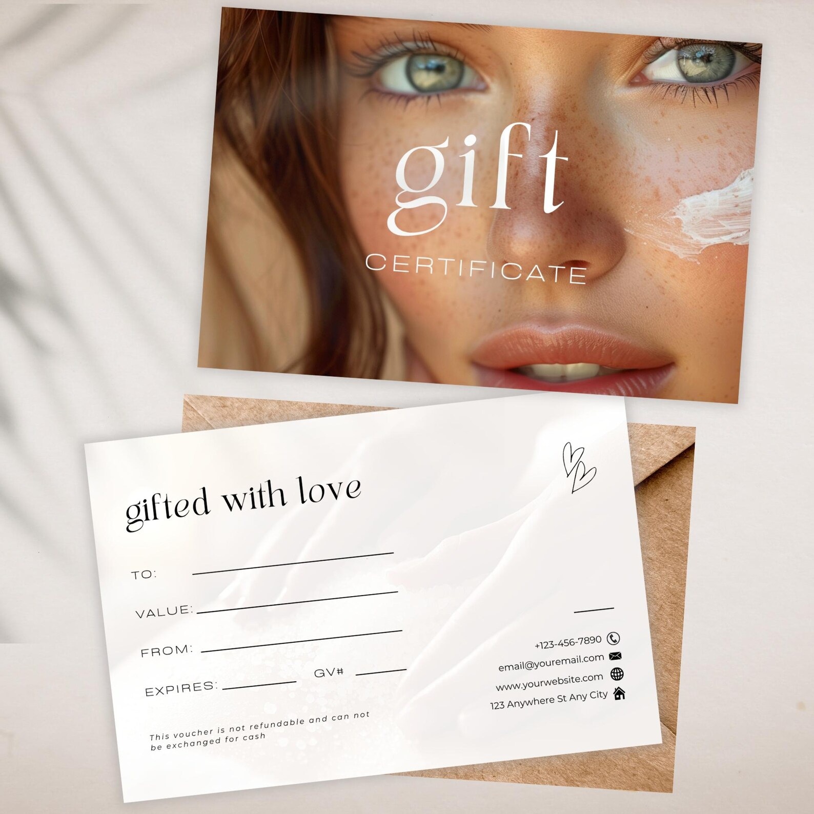 Esthetician Voucher, Editable Certificate, Printable Gift Card, Canva ...