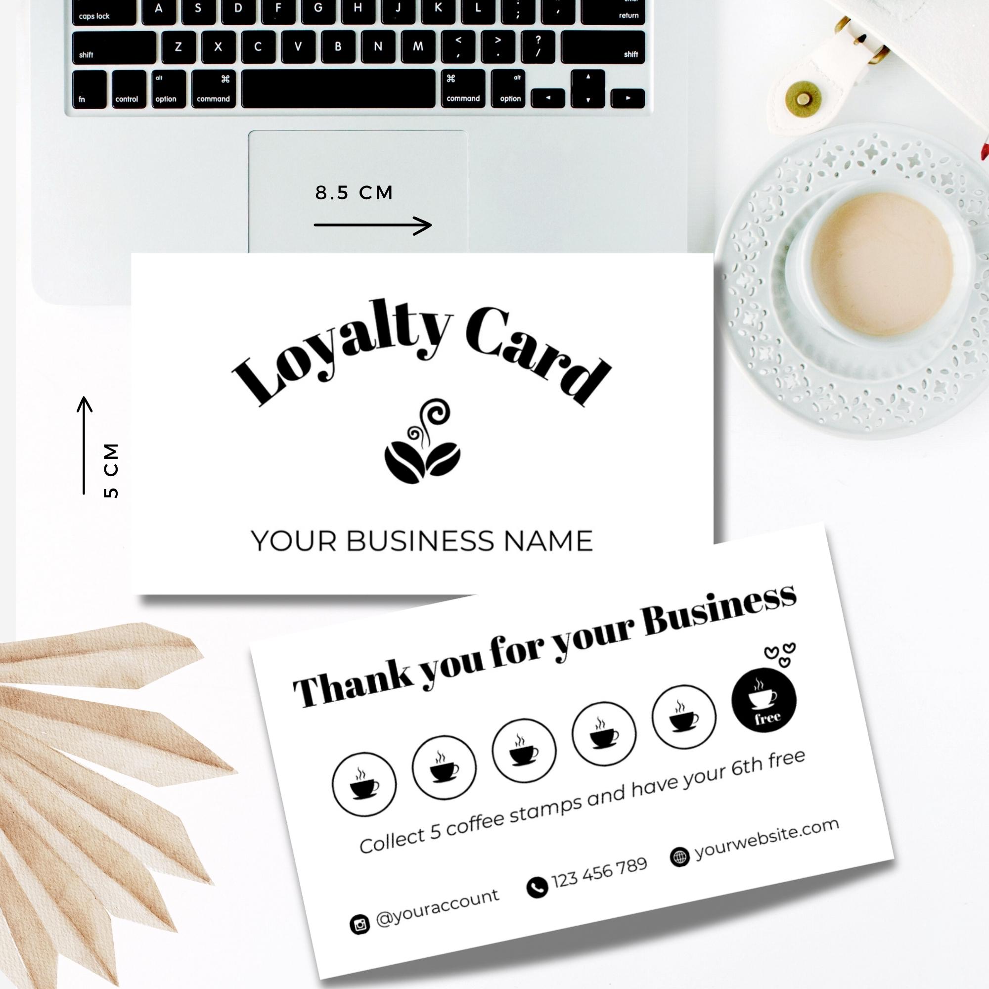 Coffee Loyalty Card | Editable Card Template | Customizable Rewards DIY ...
